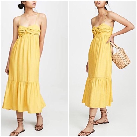 Joie | Dresses | Joie Chayton Twist Top Tiered Ruffle Hem Midi Dress ...